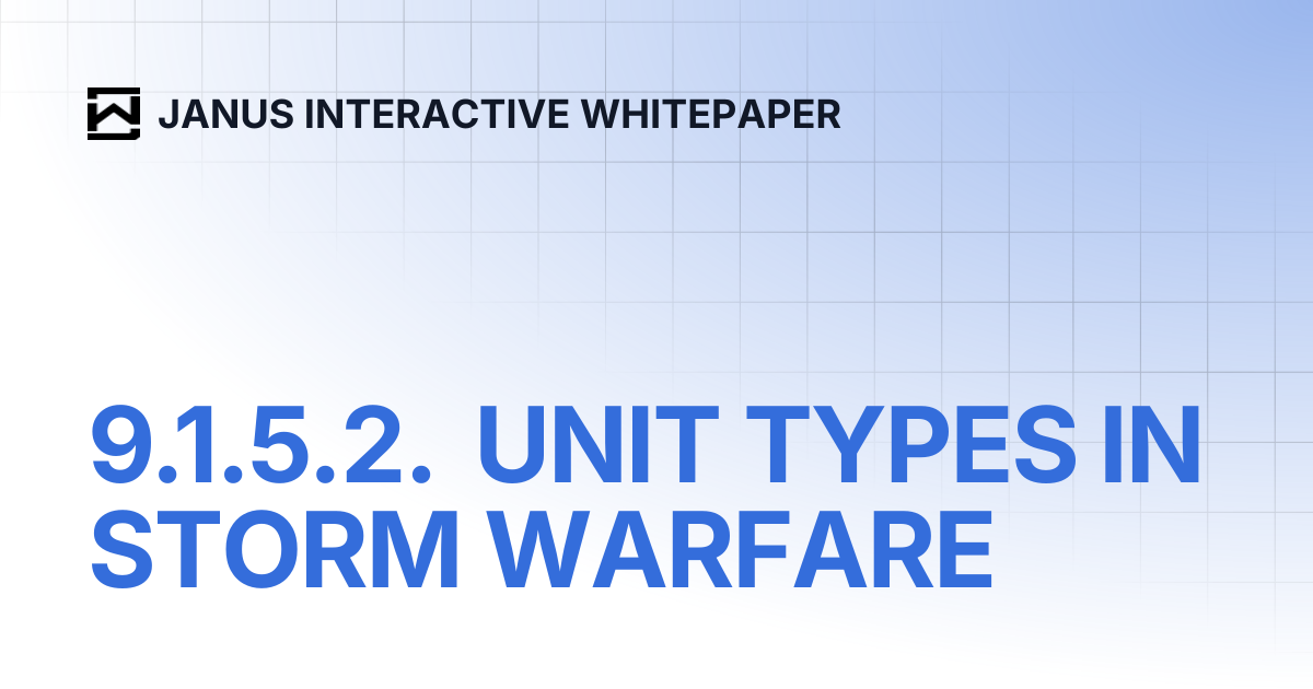 9.1.5.2. UNIT TYPES IN STORM WARFARE | JANUS INTERACTIVE WHITEPAPER