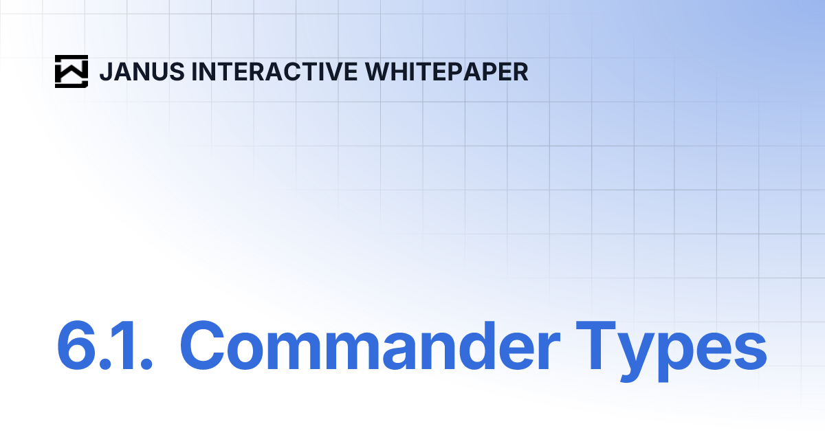 6.1. Commander Types | JANUS INTERACTIVE WHITEPAPER